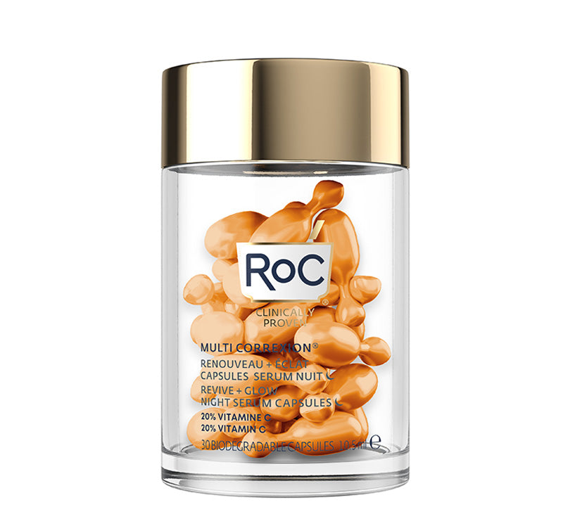 ROC Multi Correxion Revive + Glow Vitamin C Night Serum Capsules - 30 ...